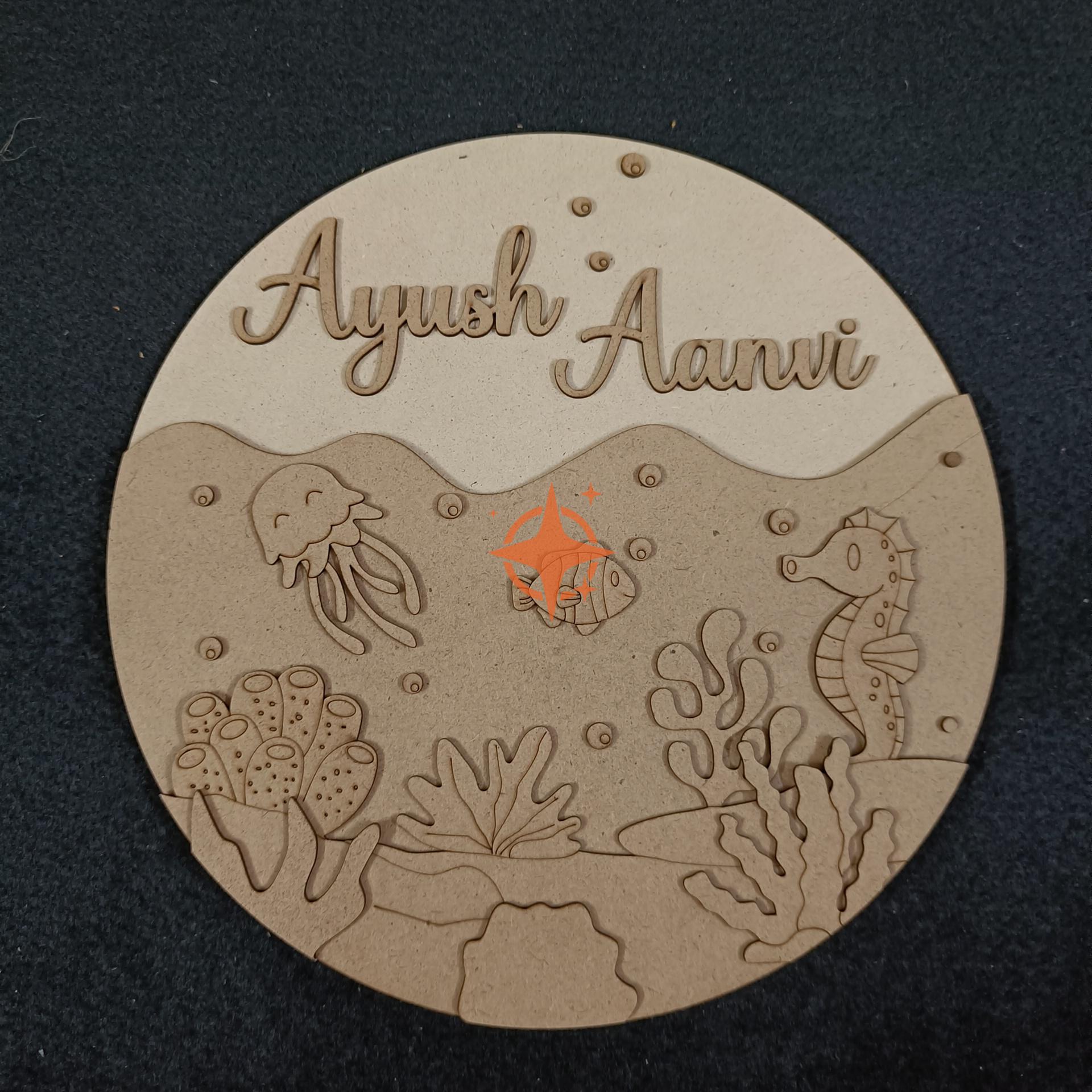 Kids Nameplate- Under Water Theme